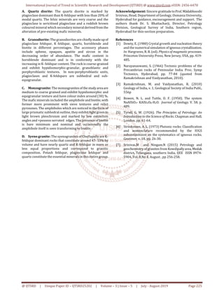 An Account of Field and Petrographic Characteristics of Granitic Rocks ...