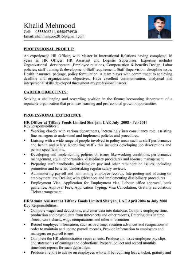 Khalid Mehmood CV | PDF