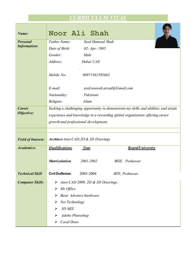 Noor Ali Shah cv | PDF