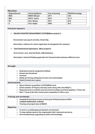 SHIKHA GUPTA (MCA) RESUME | DOC