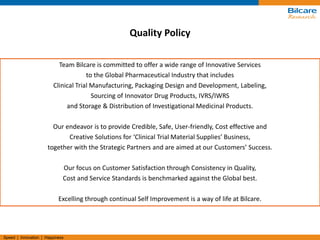 Bilcare_GCS Quality and Regulatory Overiew | PDF