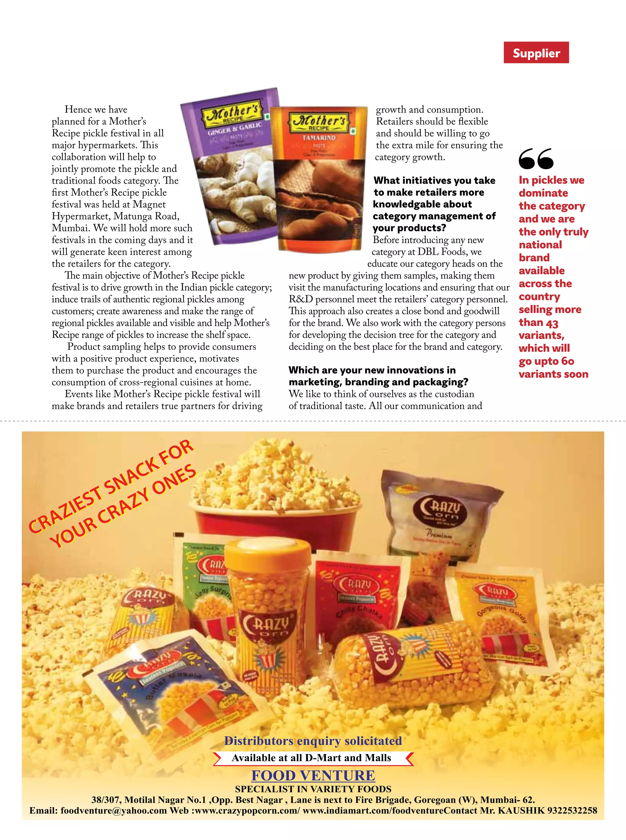 Mother's Recipe - Prog Grocer Sept'15 | PDF