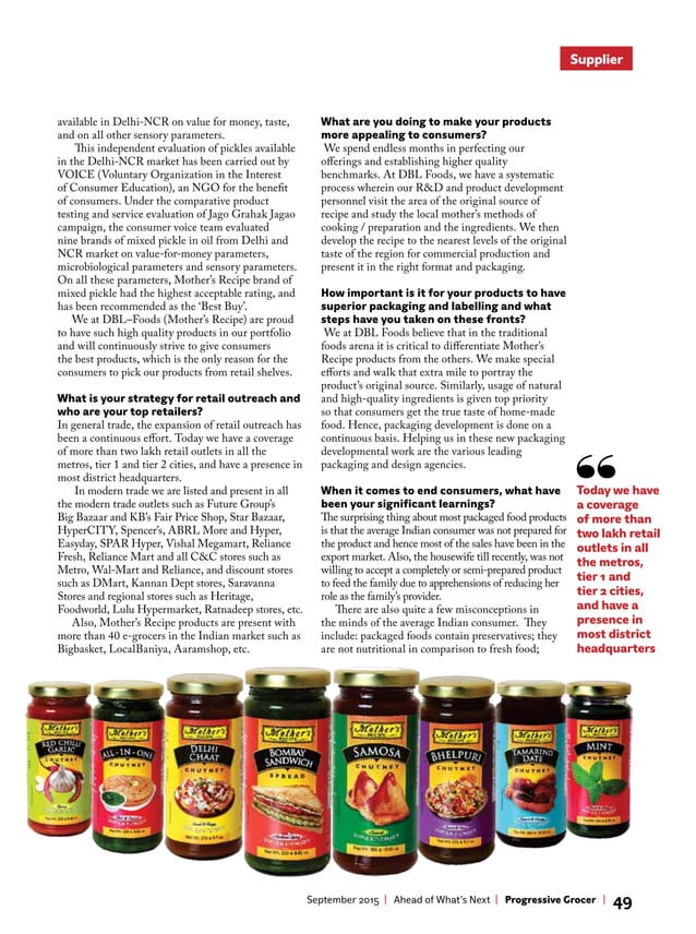 Mother's Recipe - Prog Grocer Sept'15 | PDF