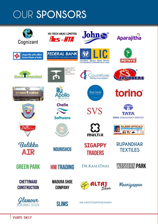 YUKTI 17 Sponsors brochure | PDF