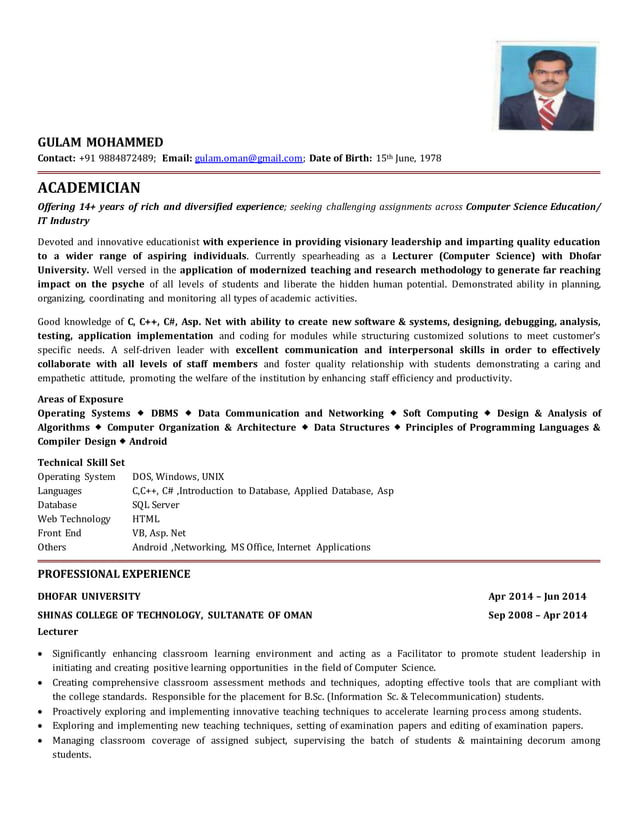 Gulam-CV | DOCX | Programming Languages | Computing
