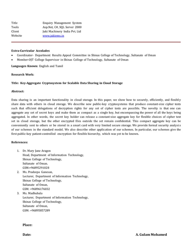 Gulam-CV | DOCX | Programming Languages | Computing