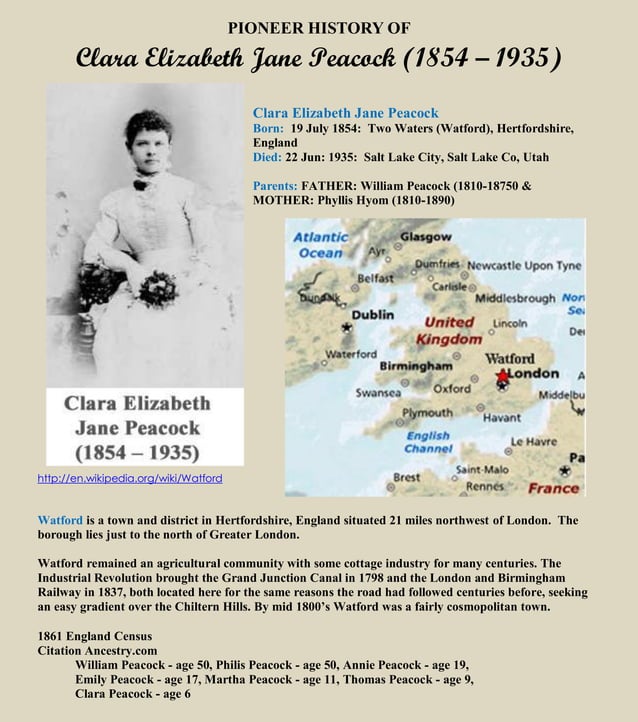 Clara Elizabeth Jane Peacock | PDF