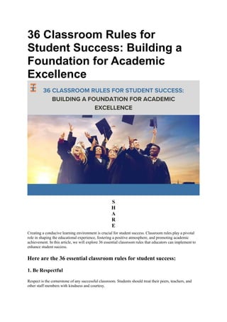 36 Classroom Rules for Student Success: Building a Foundation for ...