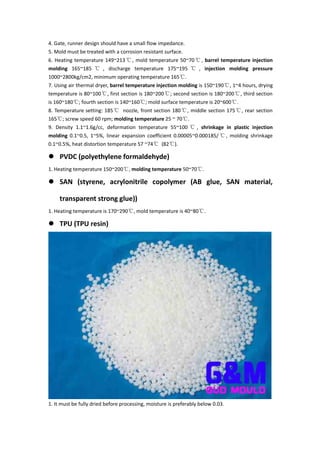 36 common plastic raw materials molding temperatur | PDF
