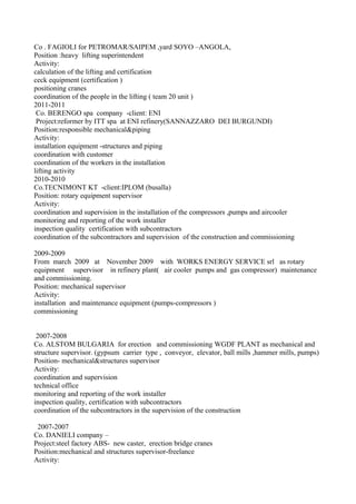 cv aggiornato sturlese | DOC | Civil Engineering Industry | Industries