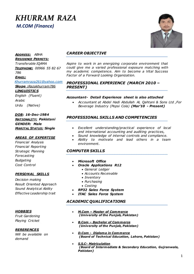 Khurram Raza Cv Pdf