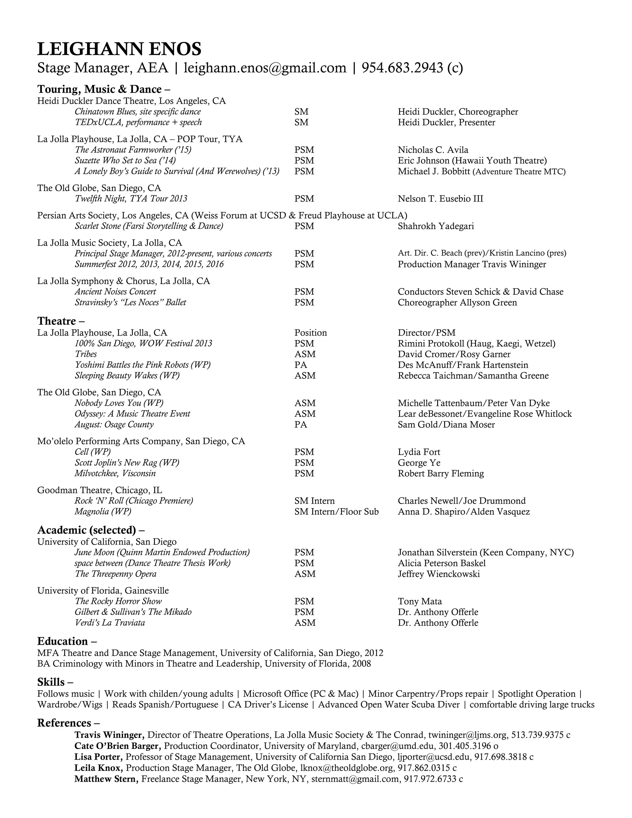 Leighann Enos_AEA Resume_8.2016