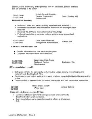 Medical Information Technology and Experienced Office Administrator II | DOCX | IT and Internet ...