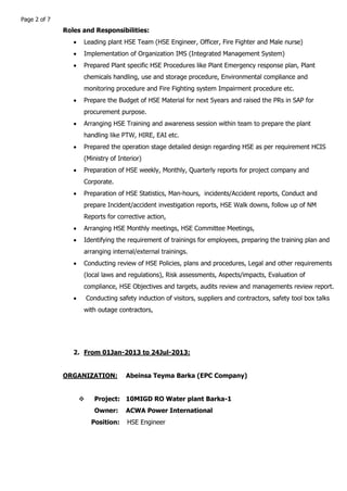 CV Abid Rasool (HSE Engineer). | PDF | Civil Engineering Industry ...