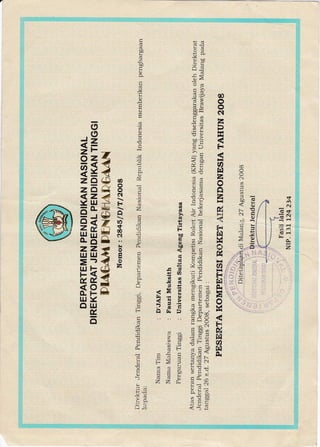 Sertifikat DirJen | PDF