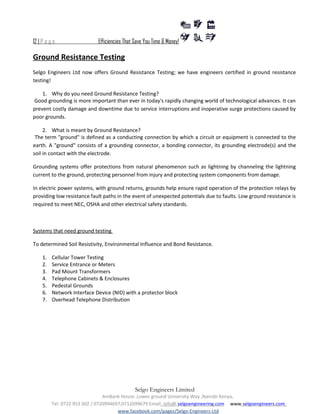 SELGO COMPANY PROFILE 2015 | DOC