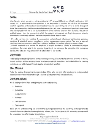 SELGO COMPANY PROFILE 2015 | DOC