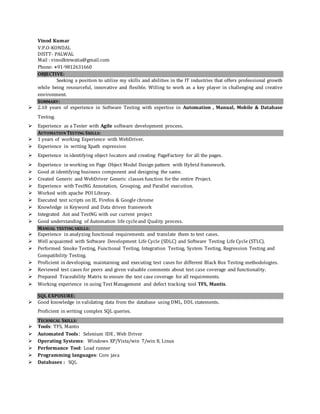 Vinod_Resume | PDF