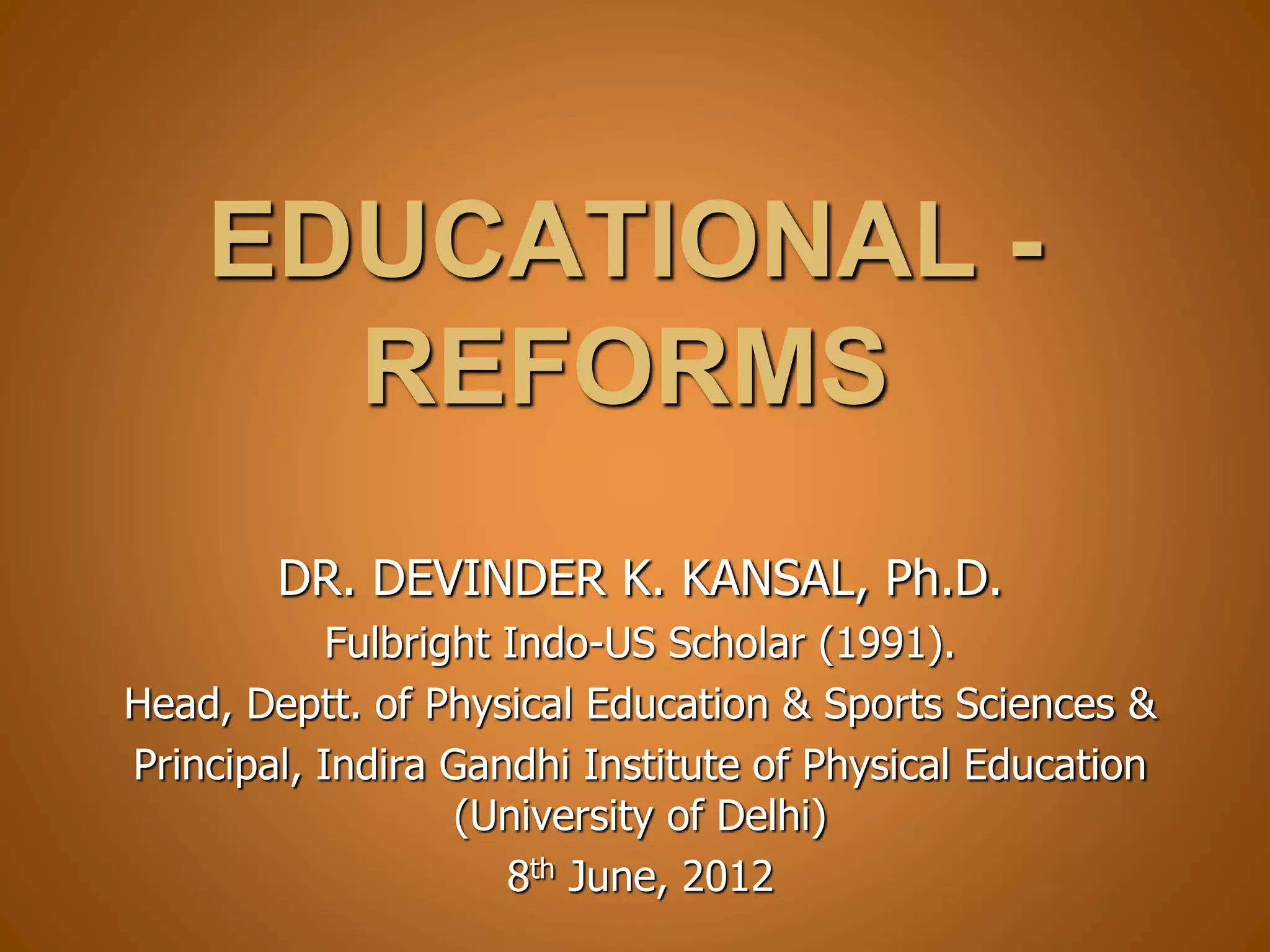education reforms ppt | PPT