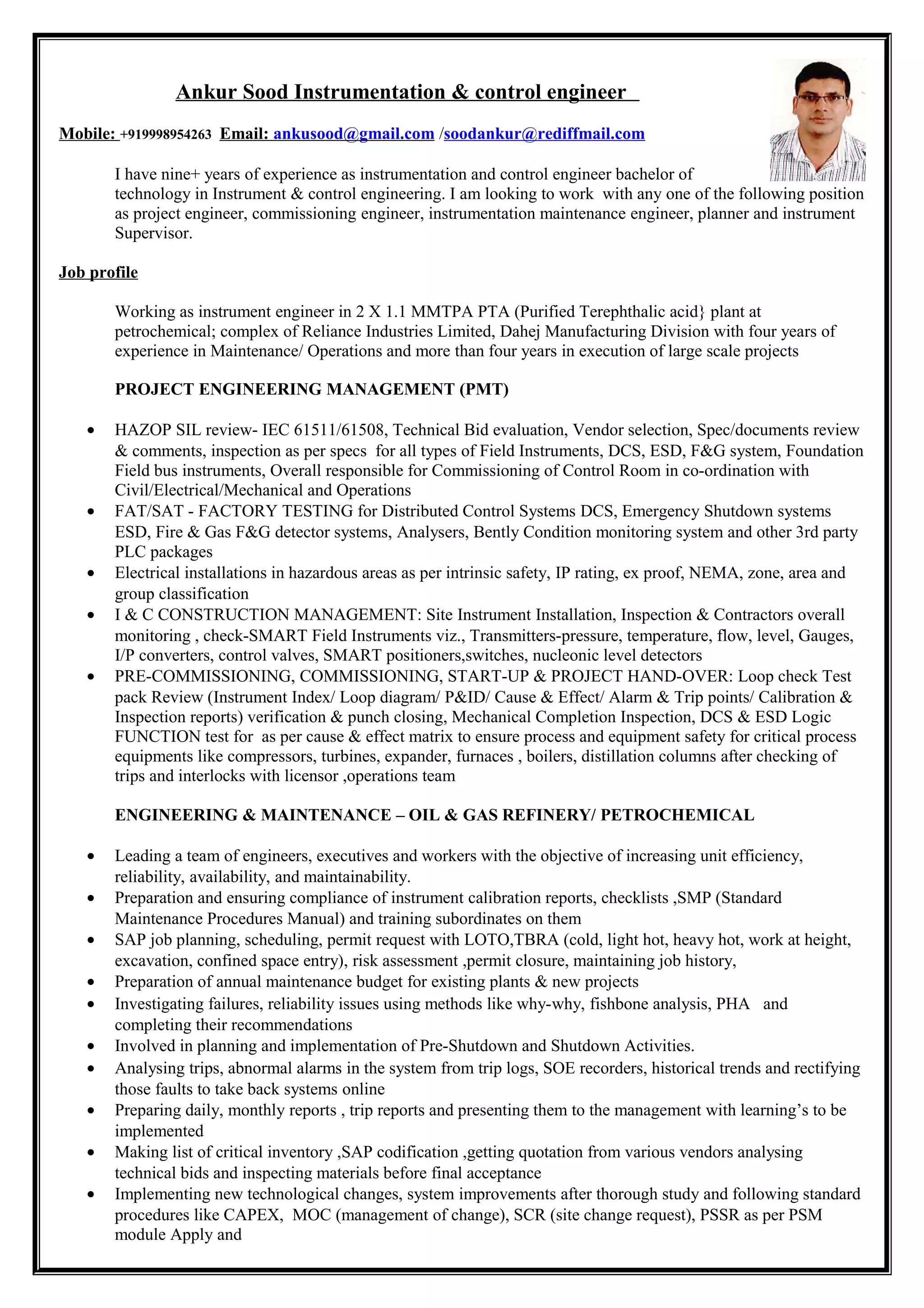 Ankur Sood-Instrument engineer | DOC