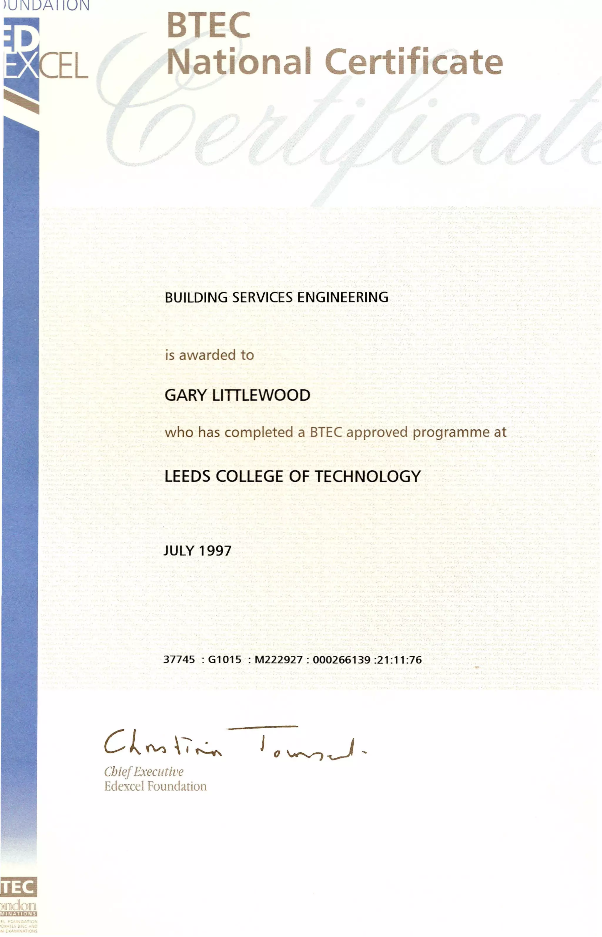 Gary Littlewood Main Certificates | PDF