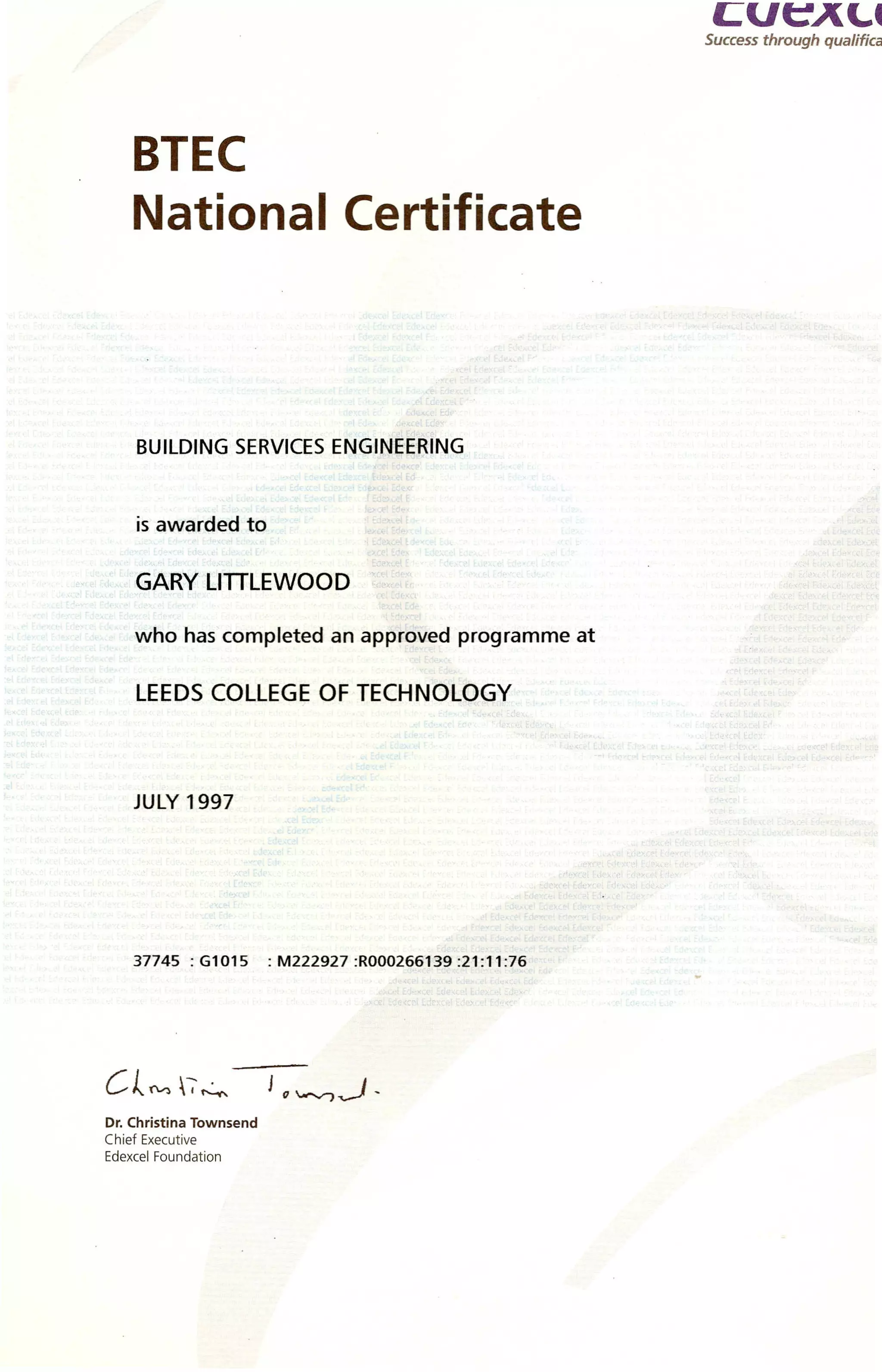 Gary Littlewood Main Certificates | PDF