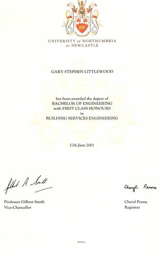 Gary Littlewood Main Certificates | PDF