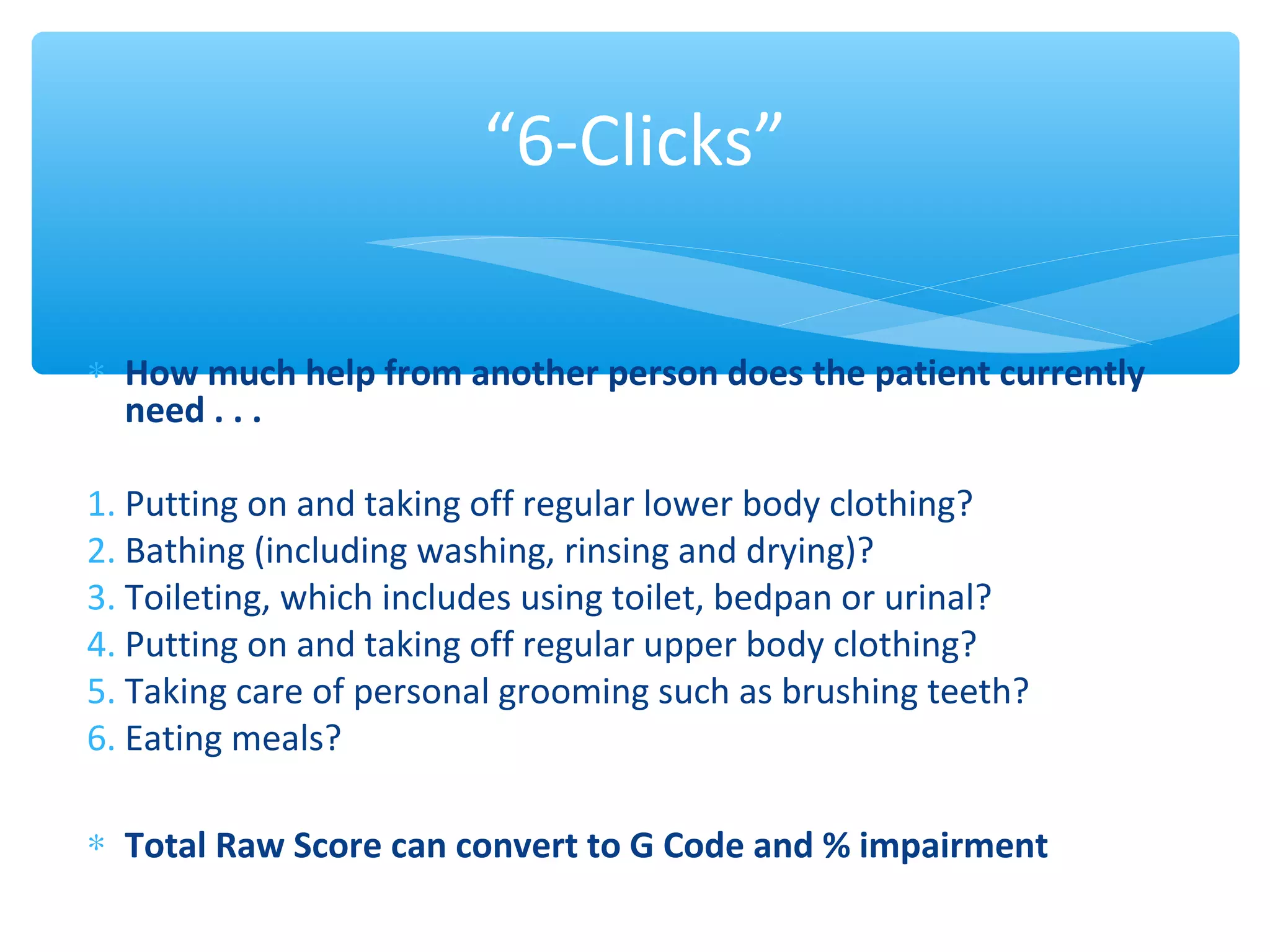 Activity Measure for Post Acute Care (AM-PAC | PPT