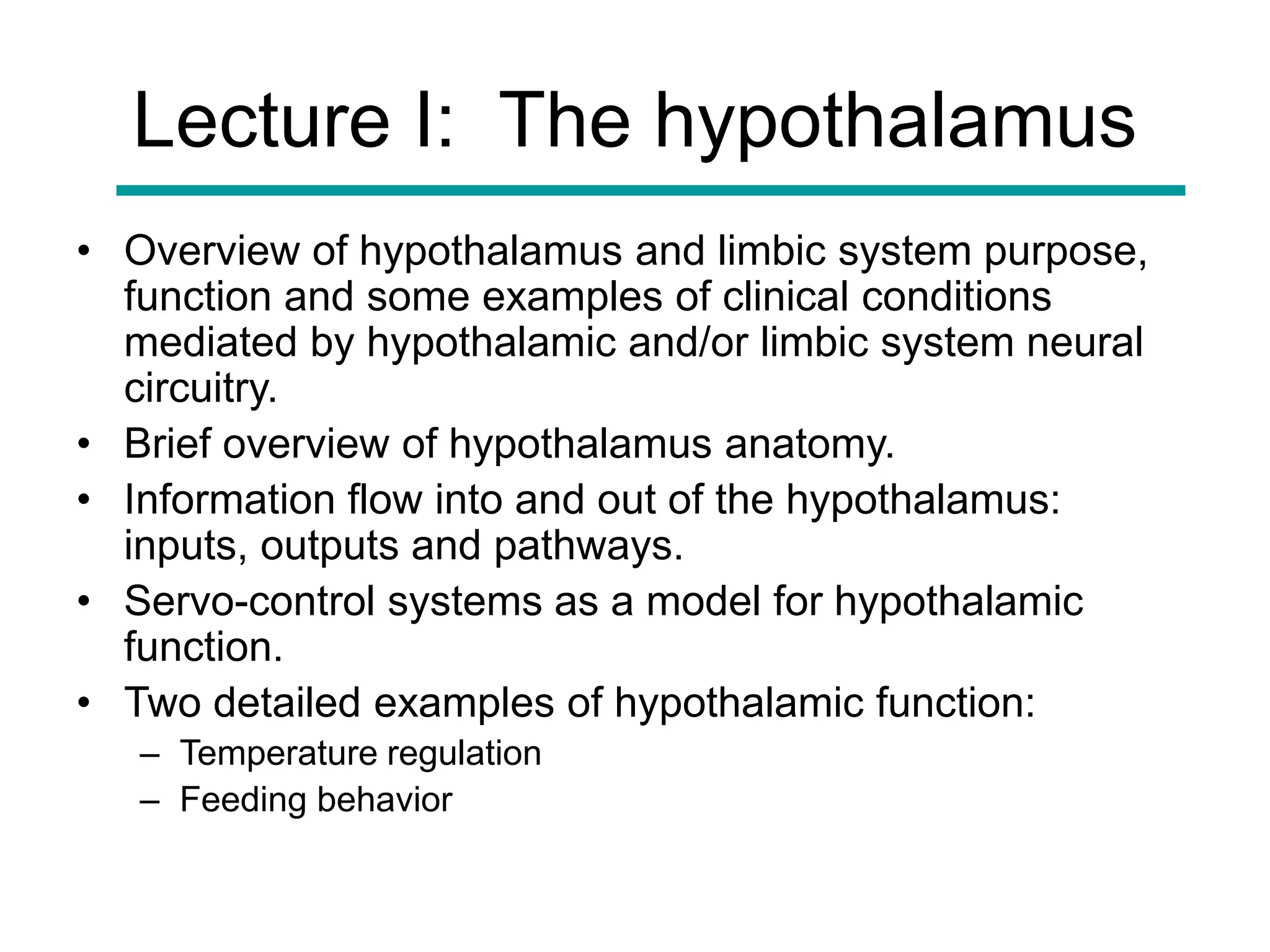 hypothalamus and limbic system | PPT