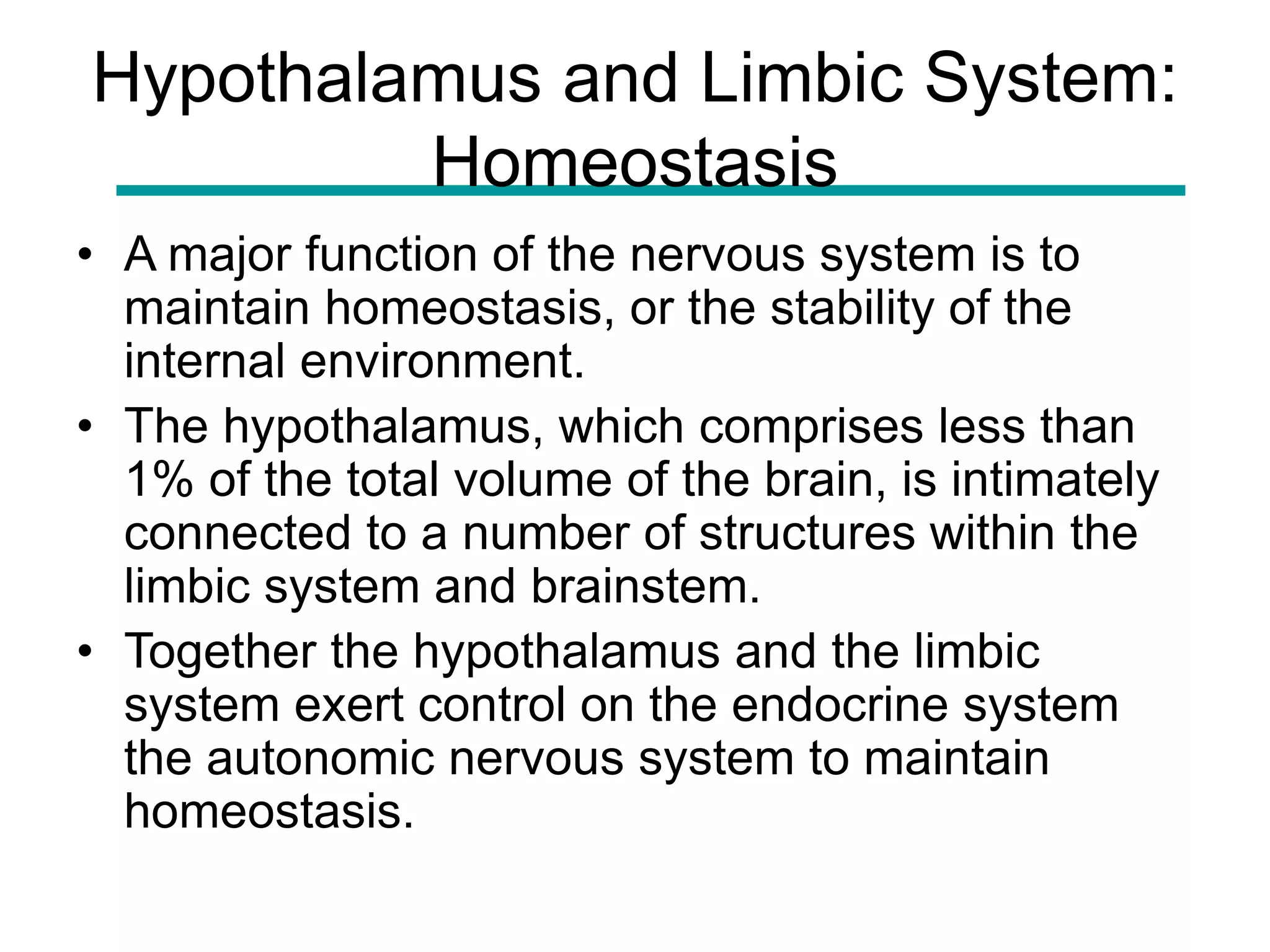 hypothalamus and limbic system | PPT