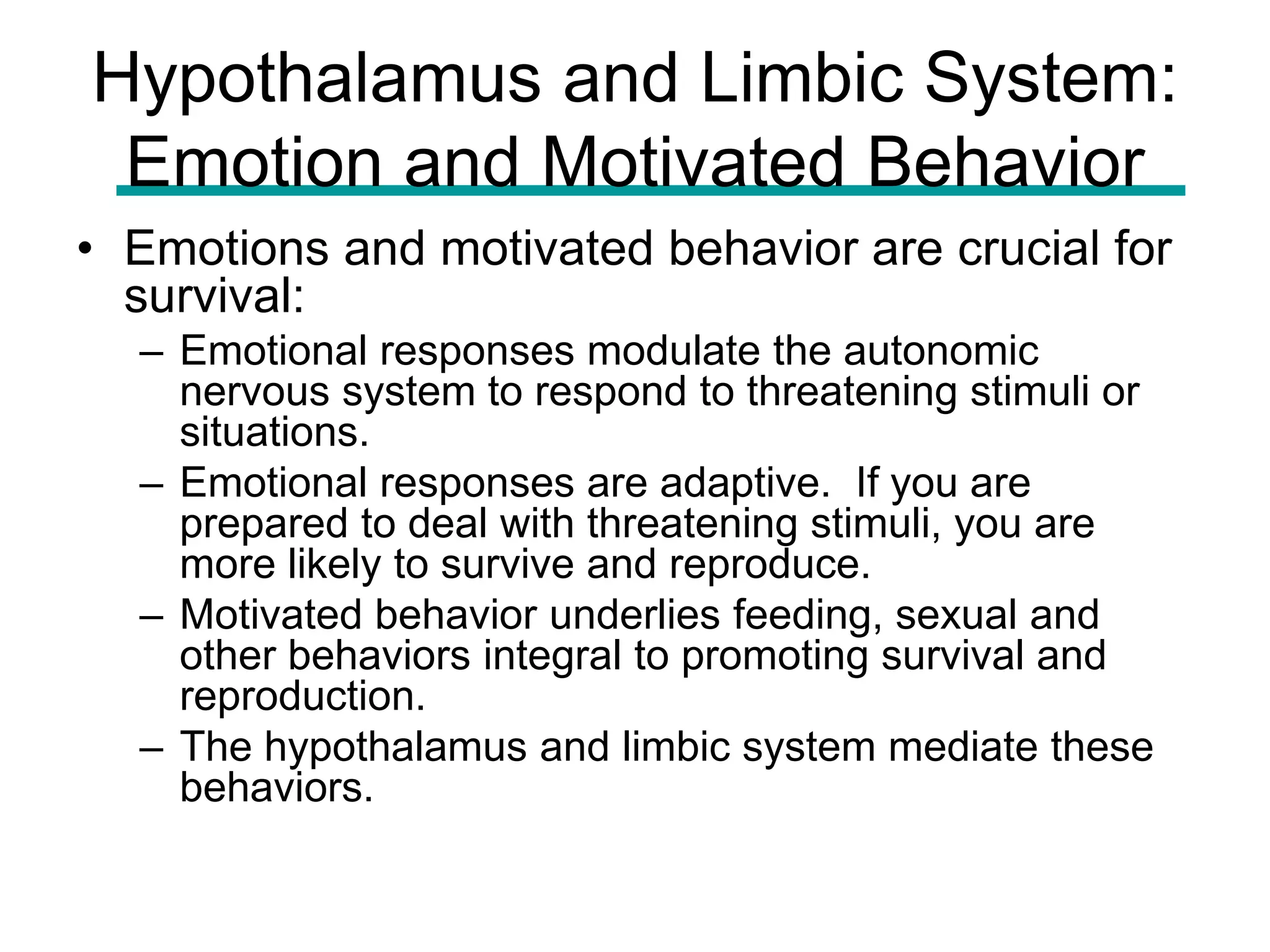 hypothalamus and limbic system | PPT