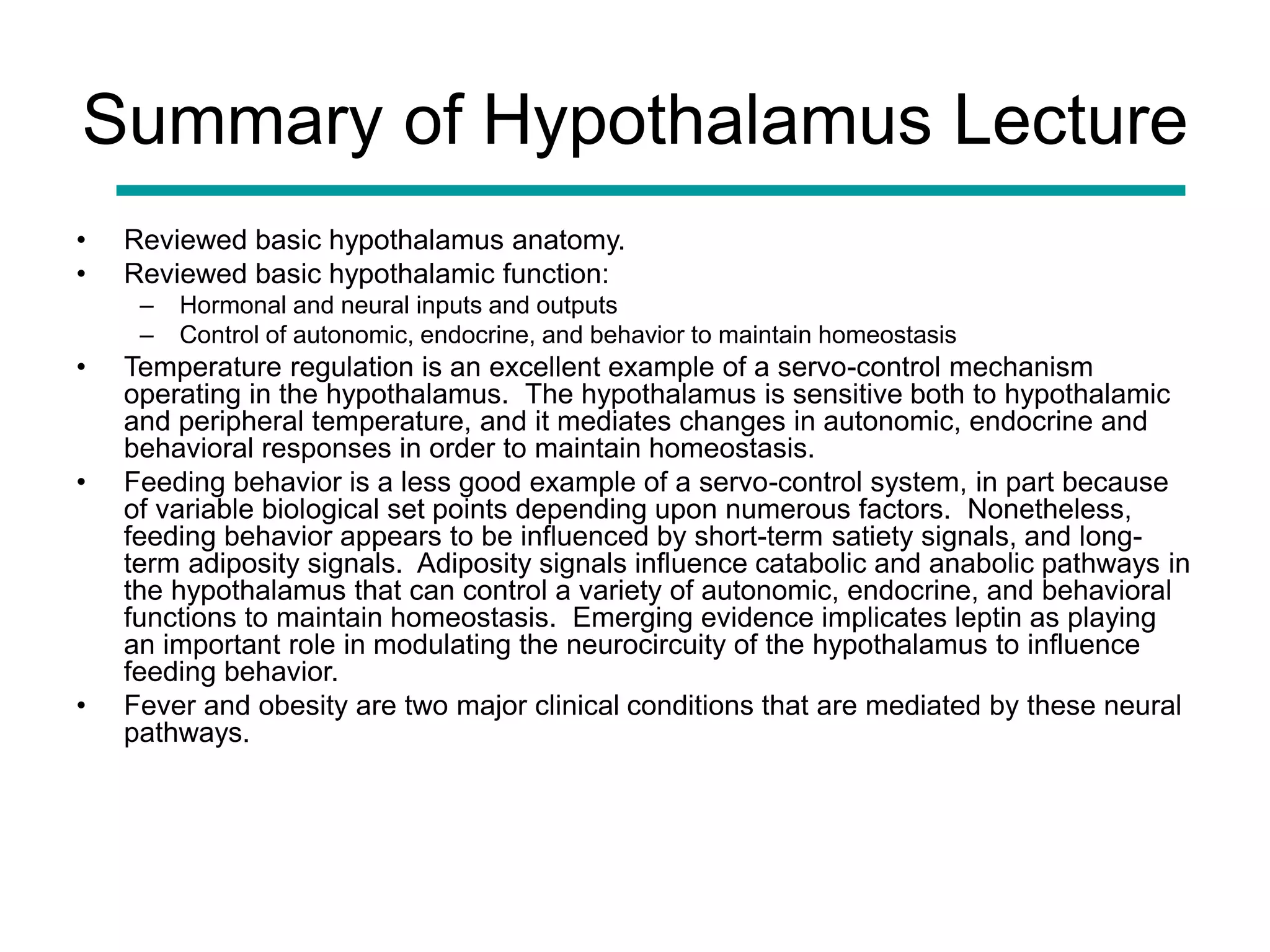hypothalamus and limbic system | PPT