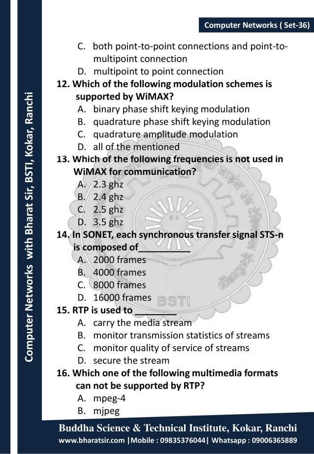BSTI-BharatSir : Computer Network , Set-36 | PDF