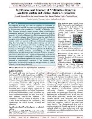 36 Significances and Prospects of Artificial Intelligence in Academic Writing and Clinical ...