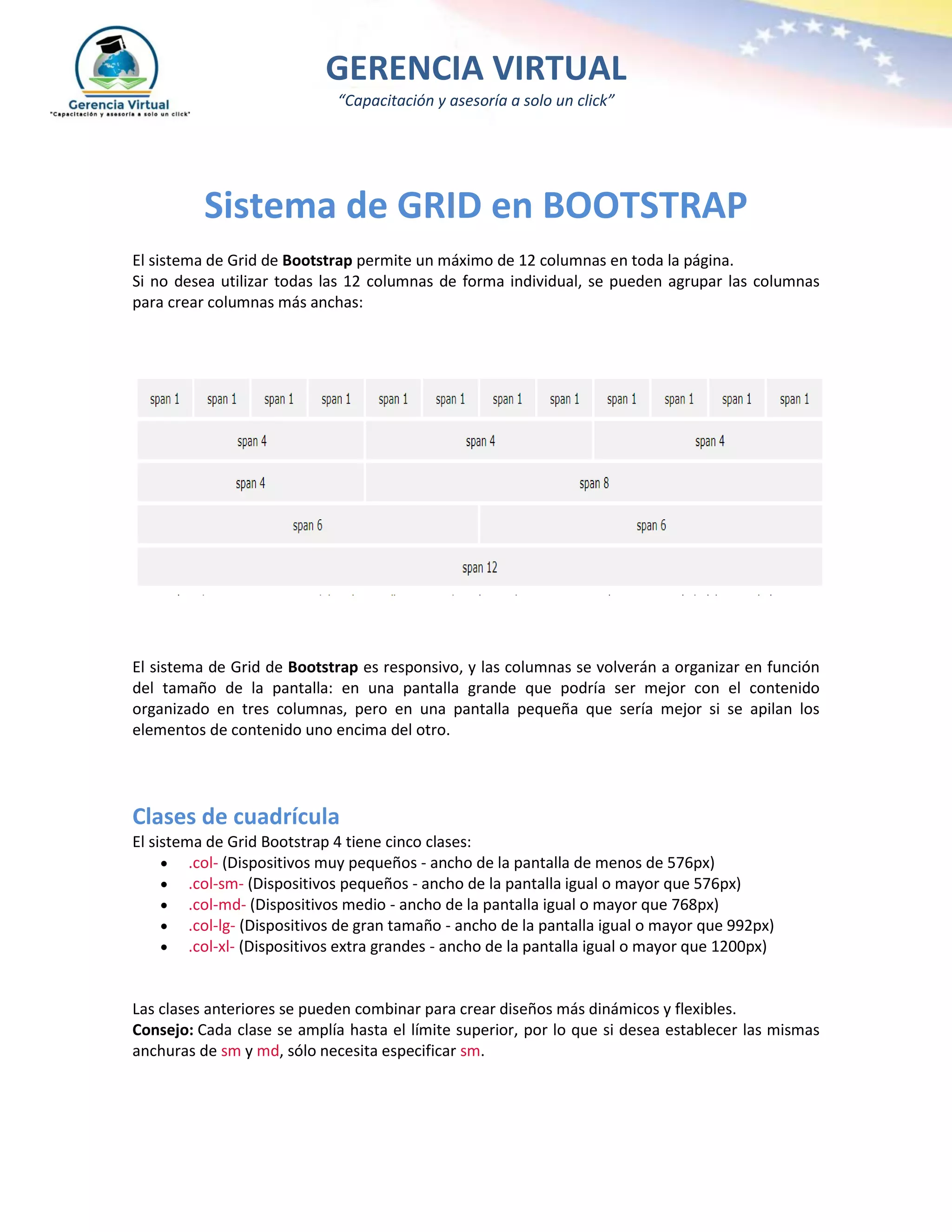 sistema de grid en bootstrap | PDF