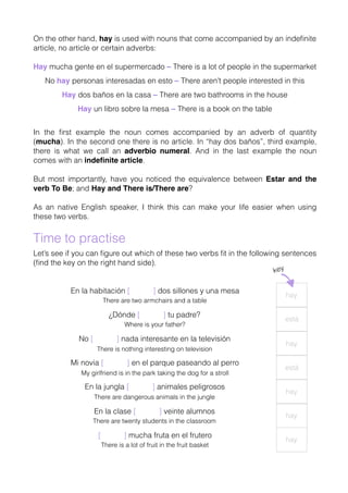 Locating in spanish (haber vs estar) | PDF