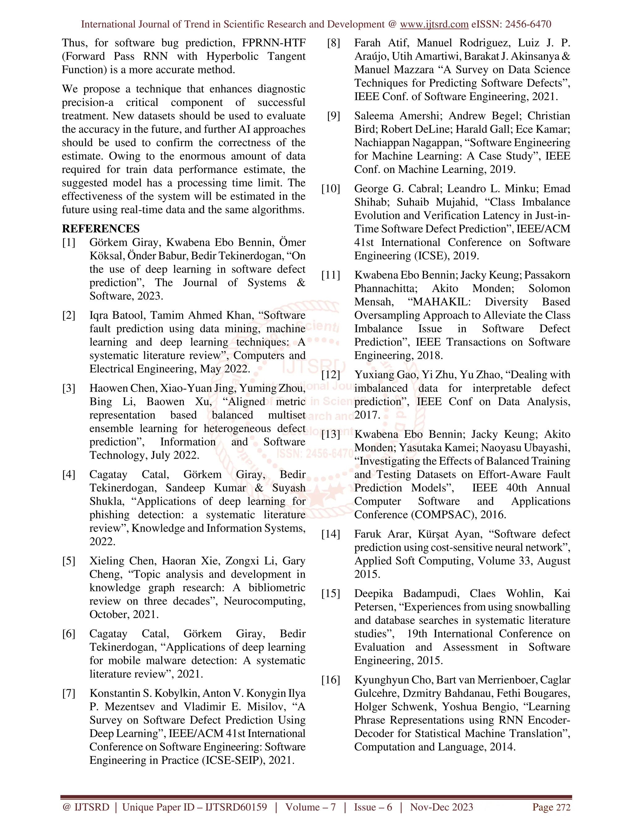 Study of Software Defect Prediction using Forward Pass RNN with ...