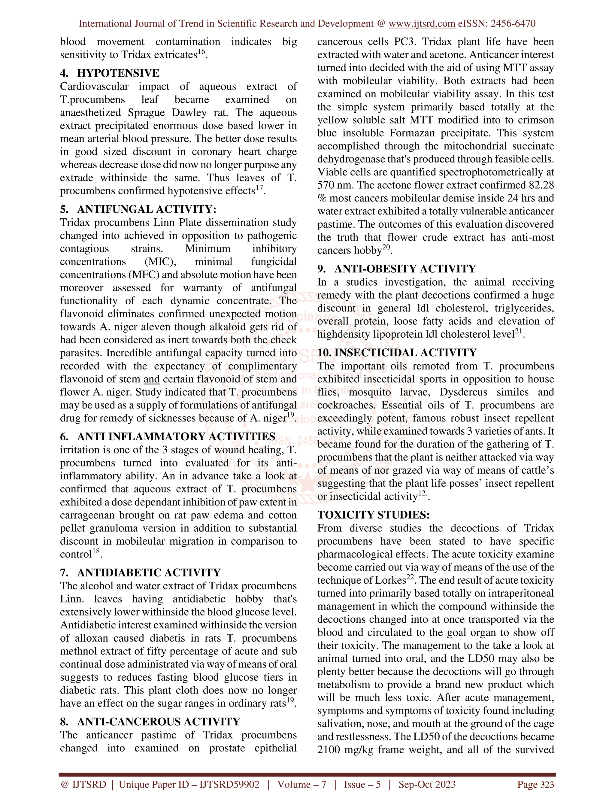 Valorization of Tridax Procumben | PDF