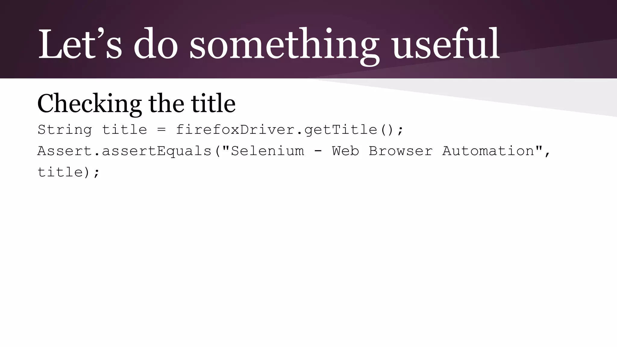 Beginner's guide to Selenium | PPT