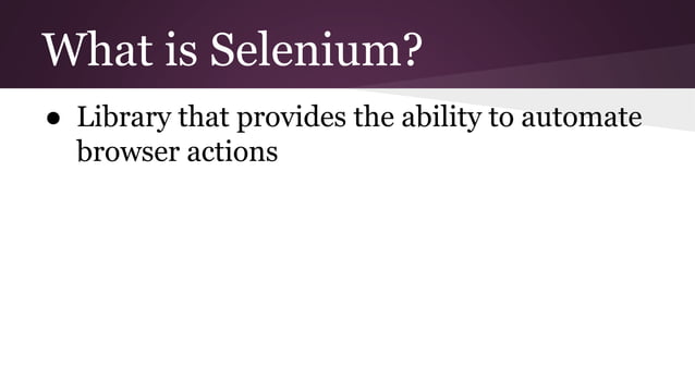 Beginner's guide to Selenium | PPT