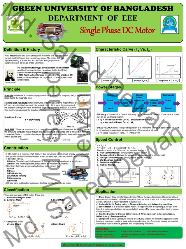 SINGLE PHASE DC MOTOR | PDF | Physics | Science