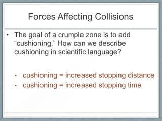 Crumple Zones: Impulse and Momentum | PPTX