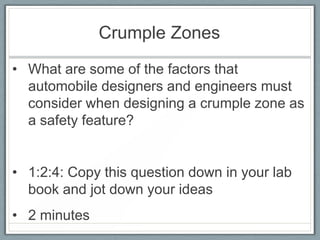 Crumple Zones: Impulse and Momentum | PPTX
