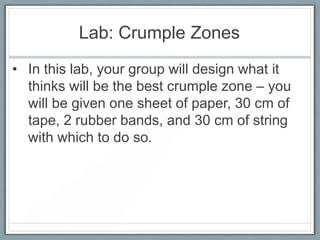 Crumple Zones: Impulse and Momentum | PPTX