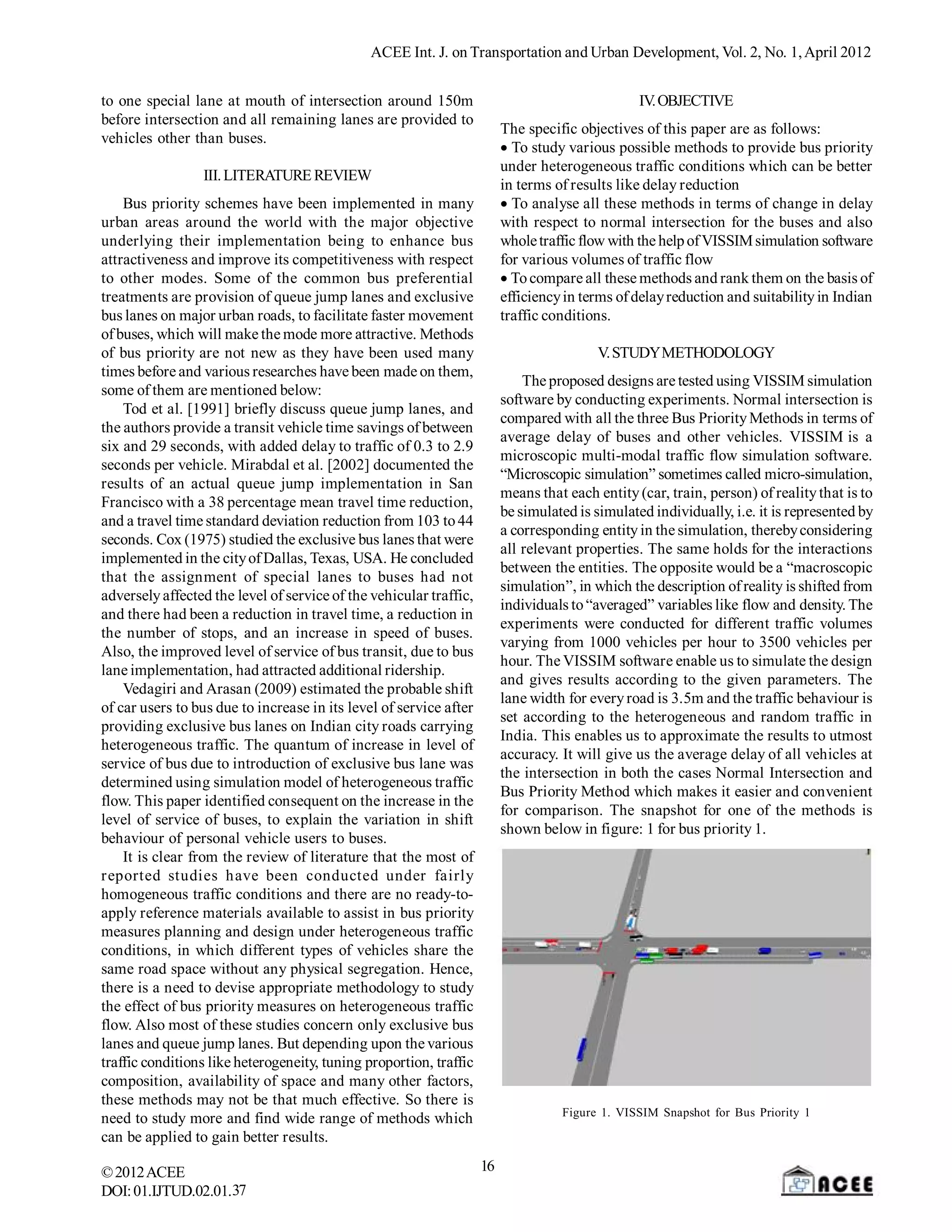 Simulating Performance Impacts of Bus Priority Measures | PDF