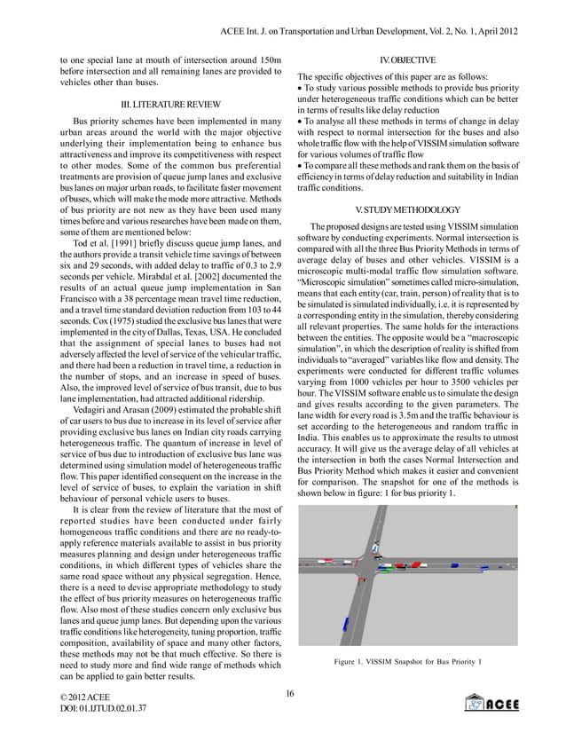 Simulating Performance Impacts of Bus Priority Measures | PDF