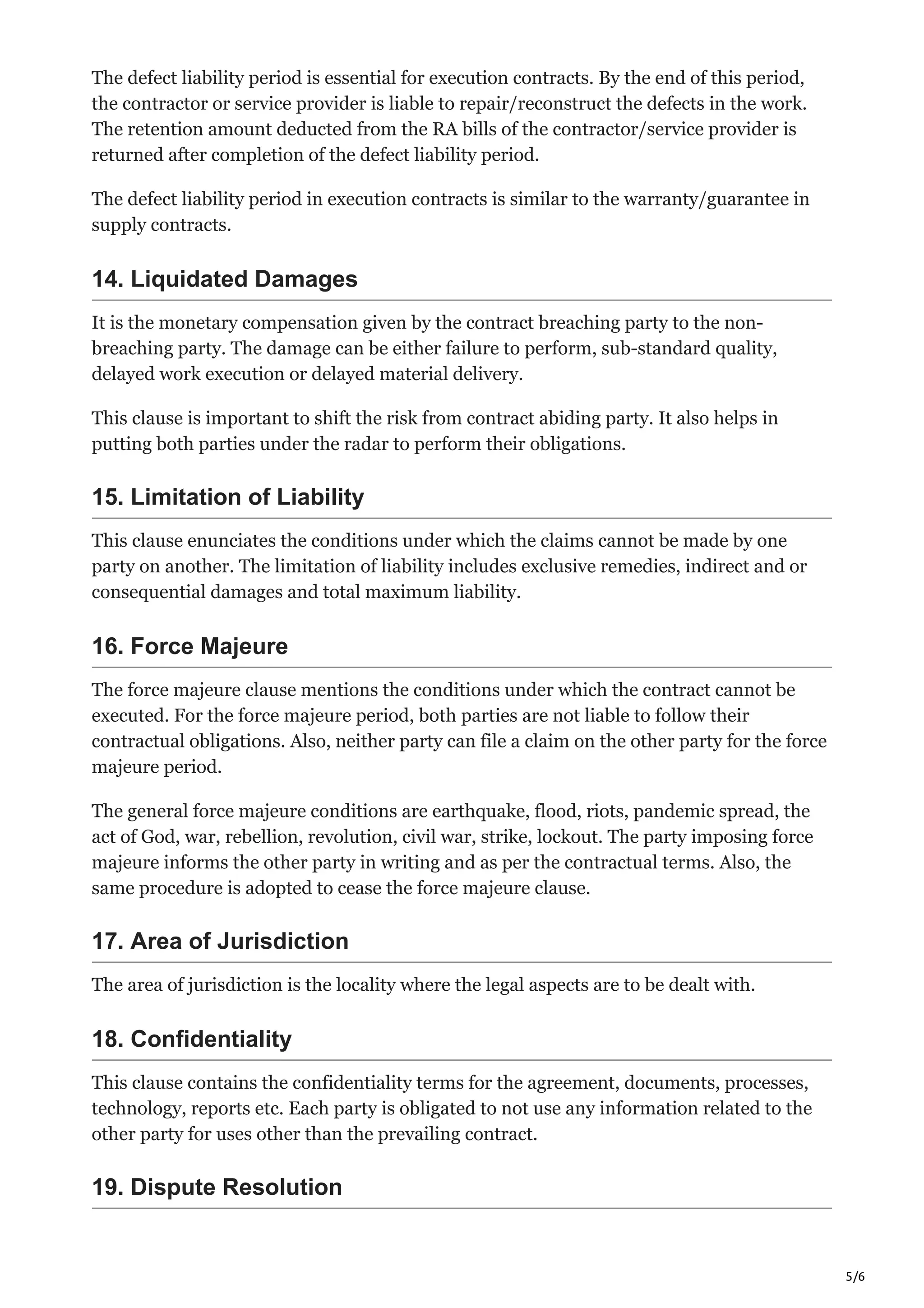 Top 20 Standard Contract Clauses Every Manager Should Know | PDF