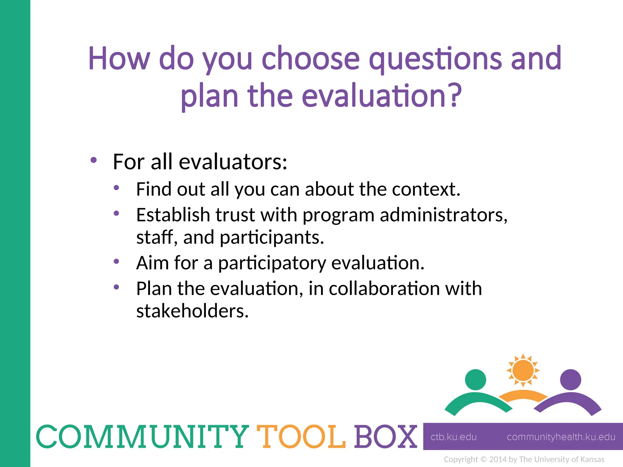 Choosing questions and planning the evaluation | PPT
