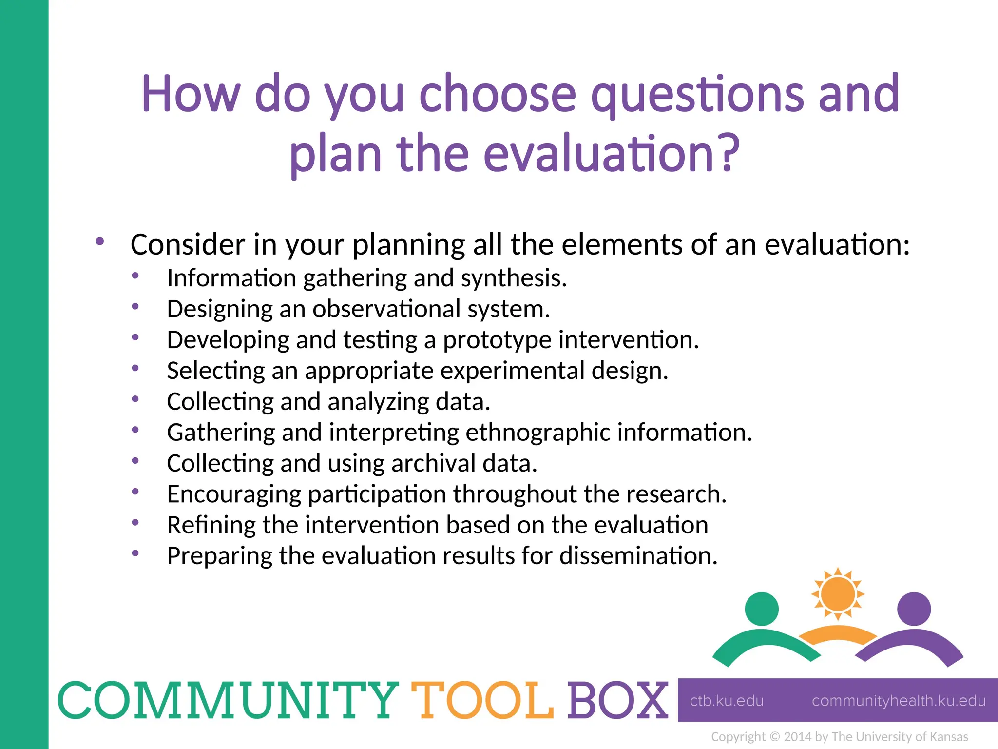 Choosing questions and planning the evaluation | PPT