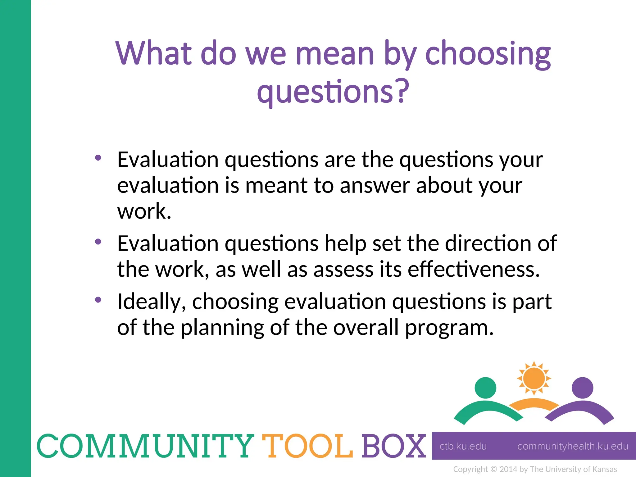 Choosing questions and planning the evaluation | PPT